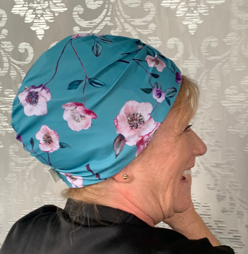 Jade Rose Shower Turban - Women's Waterproof Turban Style Bath Hat ...