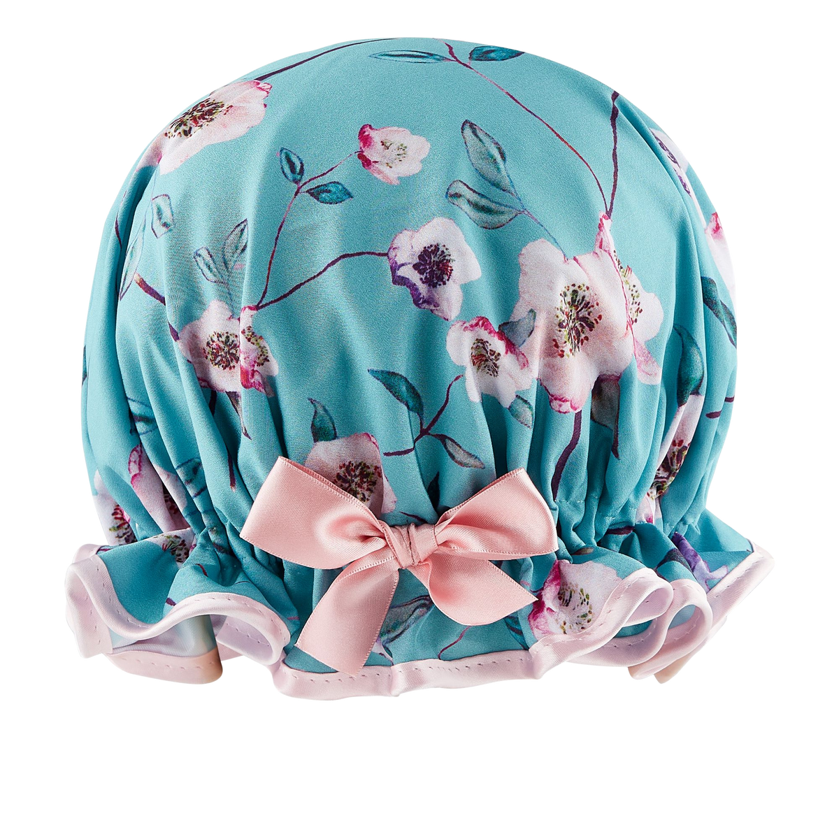 Luxury Frill Style Womens Shower Cap - Jade Rose - Waterproof - Large ...