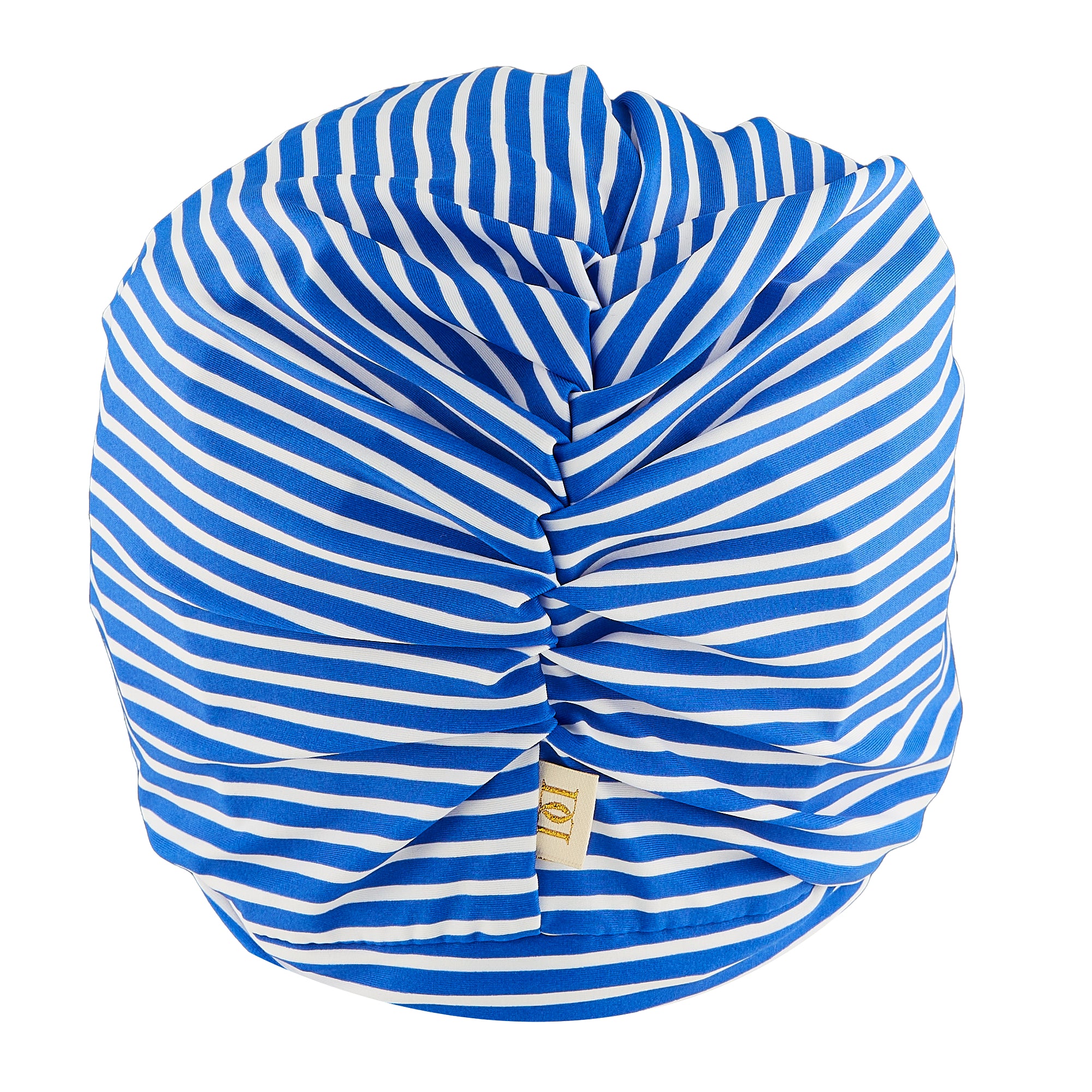 Royal Blue Stripe Lycra Turban Shower Cap - Lightweight Waterproof ...