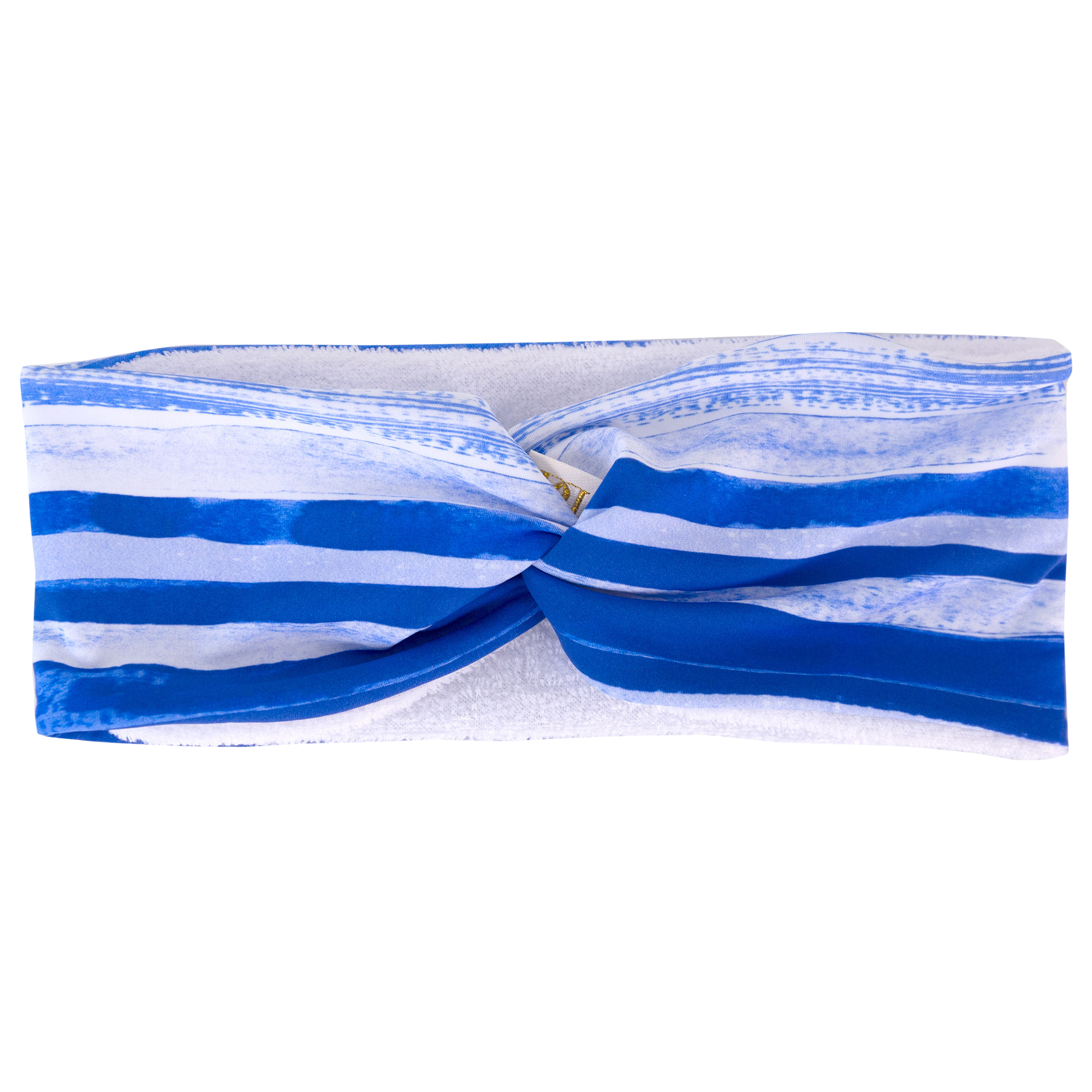 Elegant Lycra Hairband - Blue & White Wave Print - British Made - Dilly ...