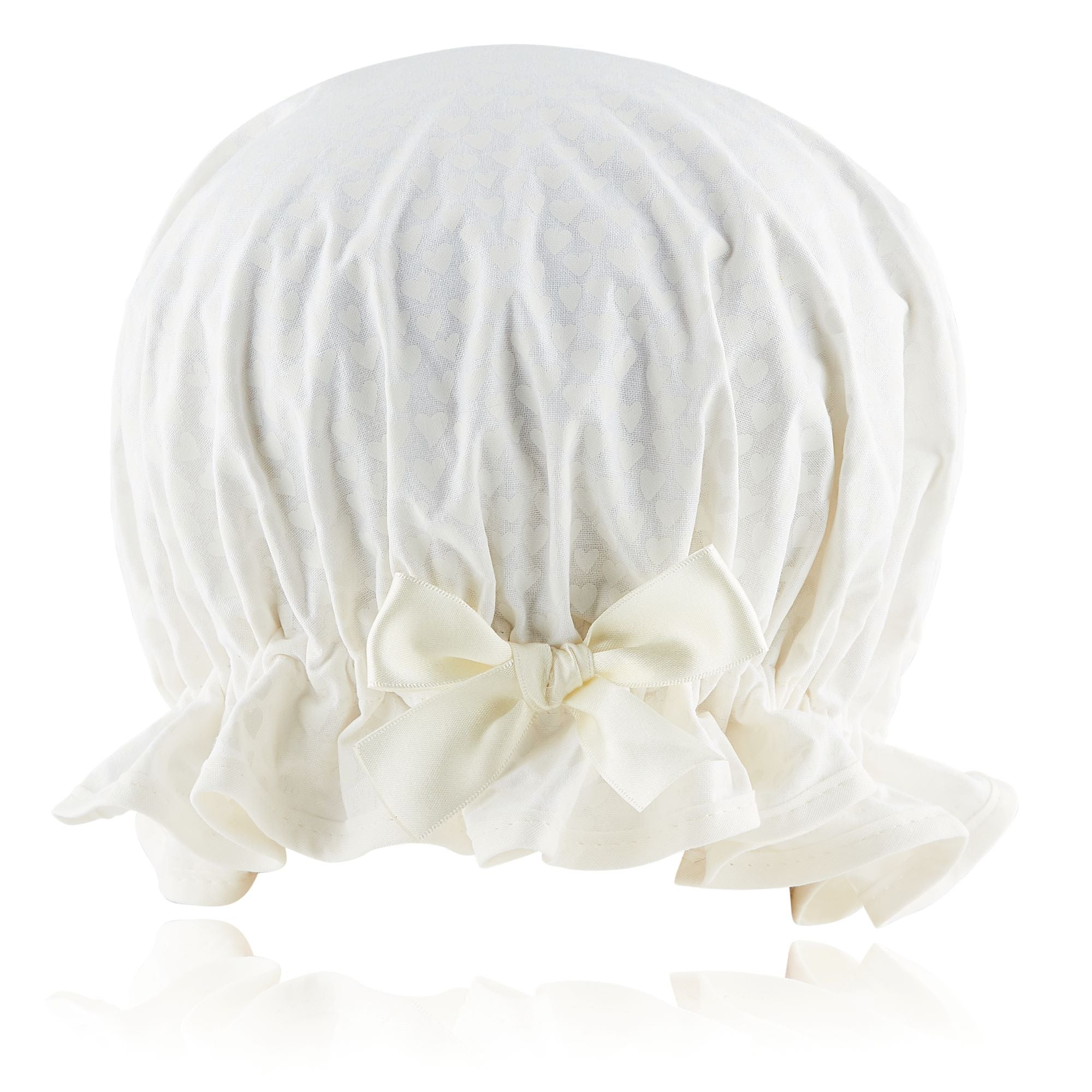 White Hearts Luxury Shower Cap - Women's Designer Bath Hat - Small ...
