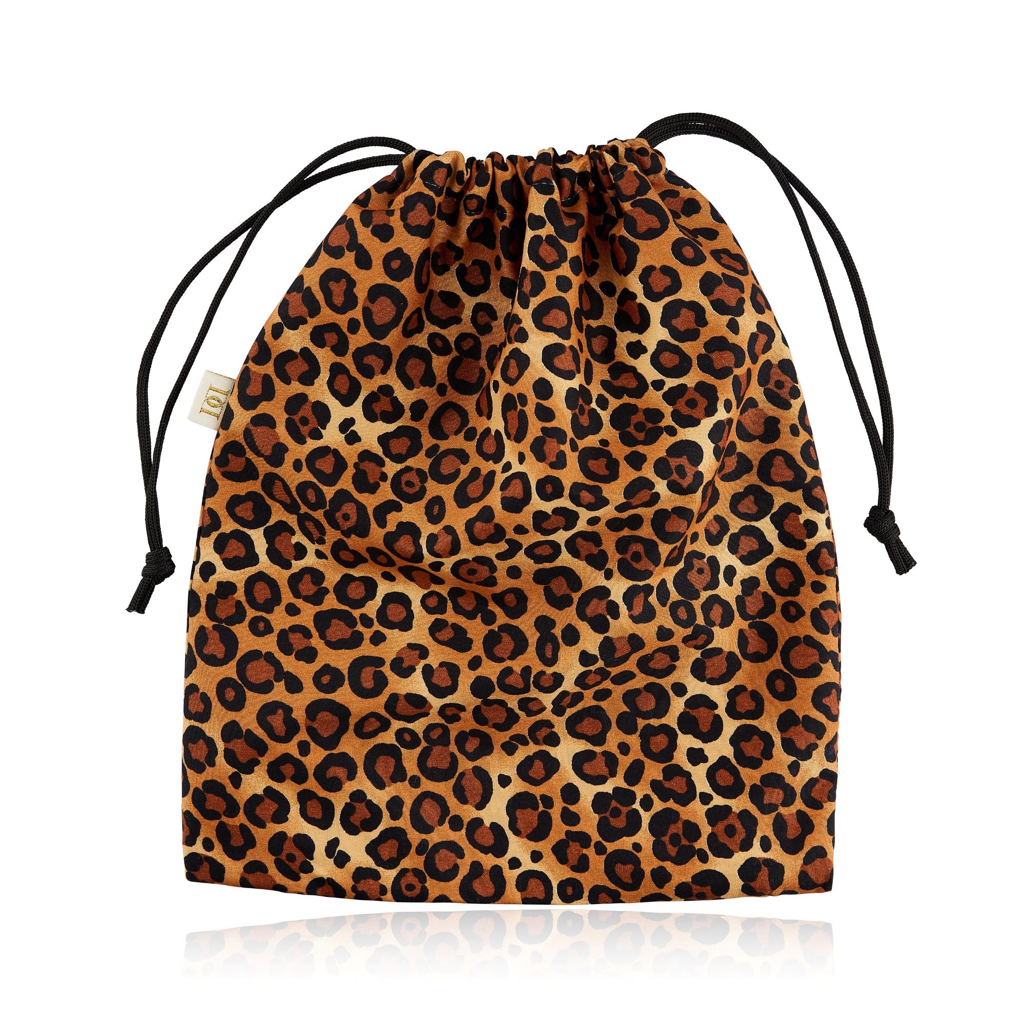 Handy drawstring washbag - Leopard print - cotton - washable ...