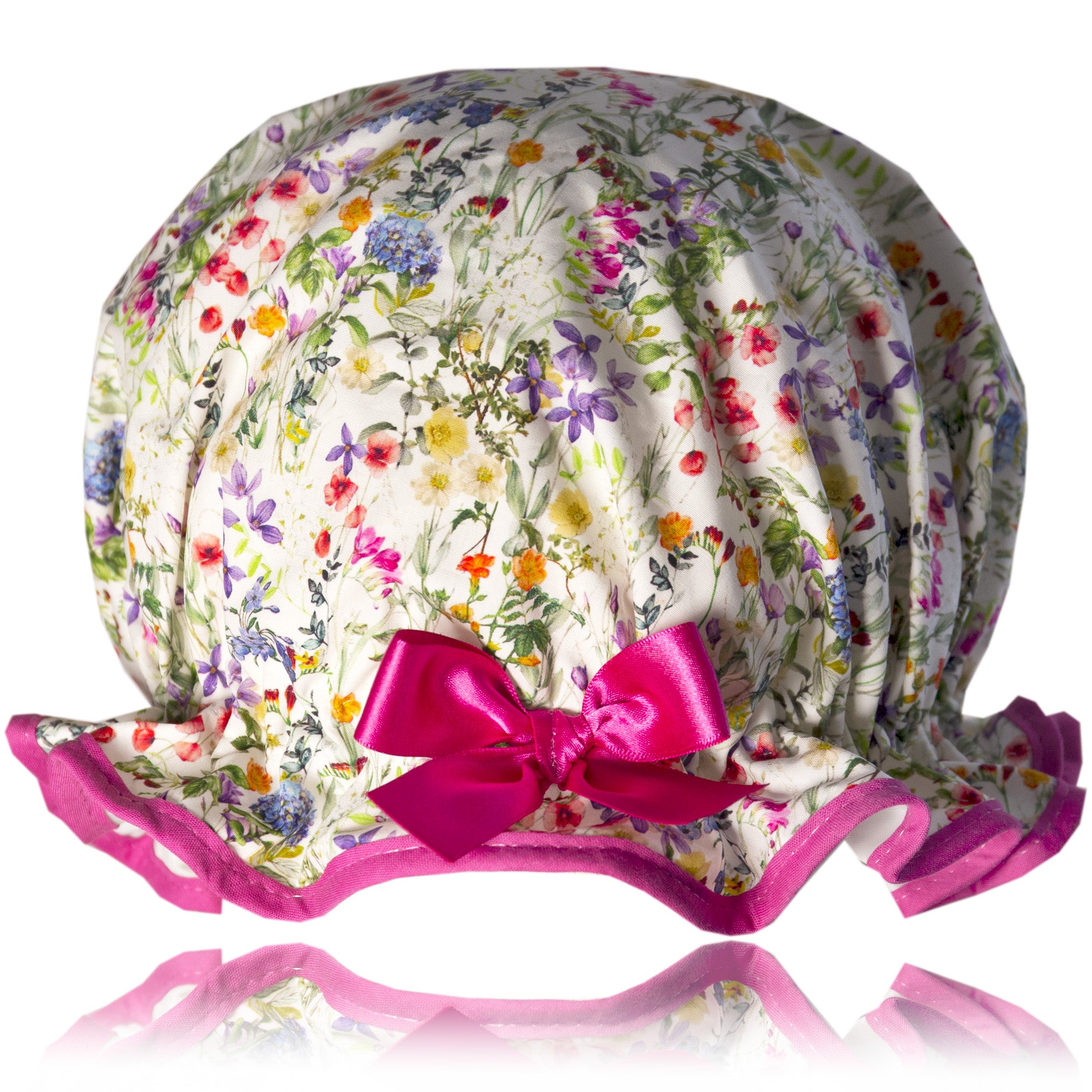 Ladies Floral Shower Cap - Wild Meadow - British Made Designer Hat ...